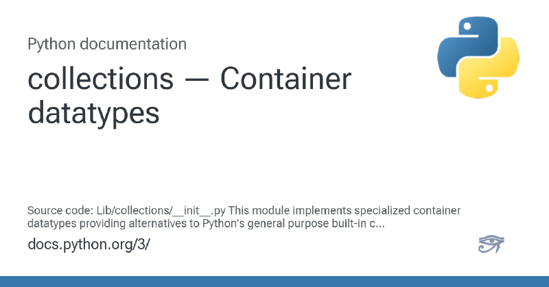 The collections Module · Learning blog
